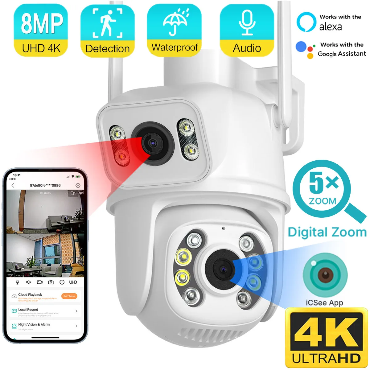 Hiseeu-4K-8MP-PTZ-Wifi-IP-Camera-Dual-Lens-5X-Zoom-AI-Human-Detect ...