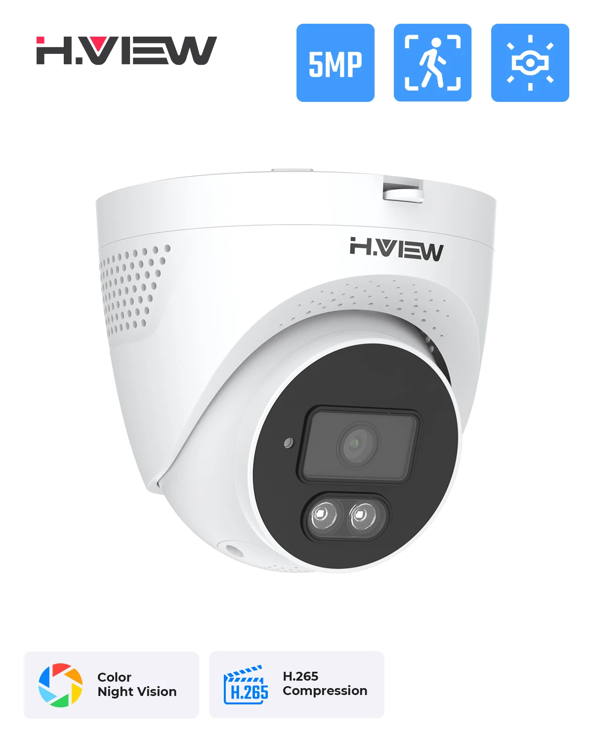 H-VIEW-5MP-IP-Camera-PoE-AI-Face-Detection-CCTV-Security-Cameras-Dome ...