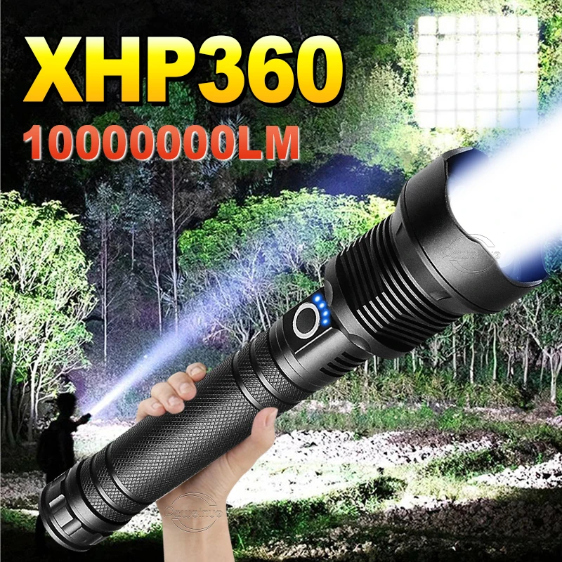 Newest-XHP360-LED-Flashlight-USB-Rechargeable-Flashlights-High-Power ...