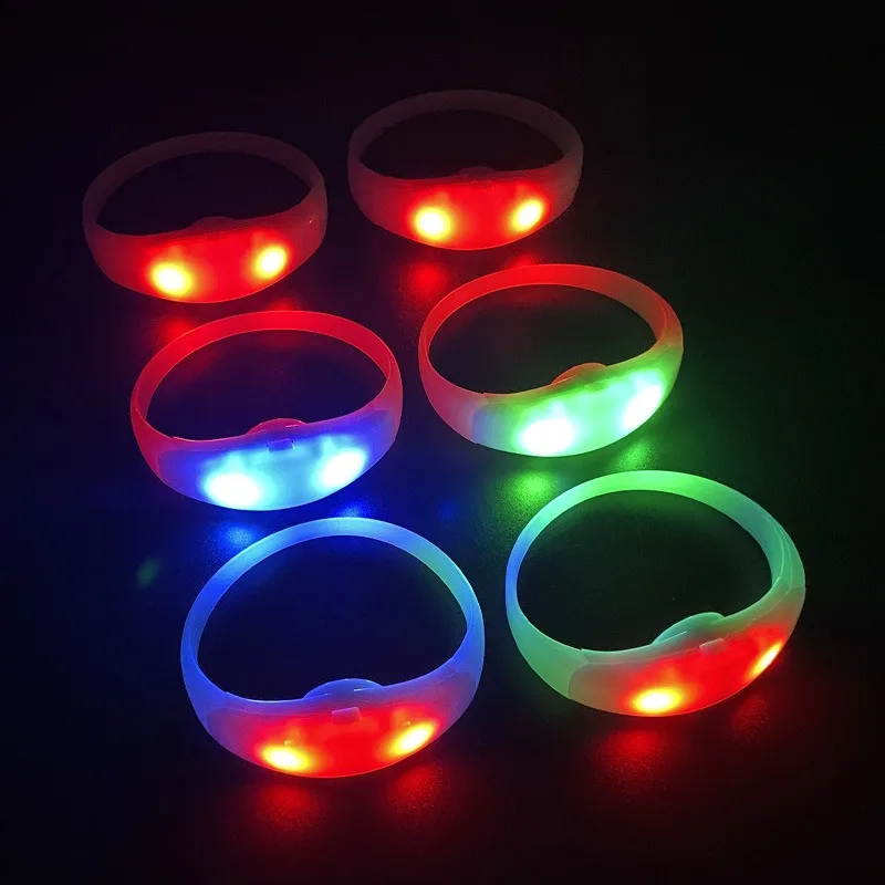 10pcs Sound Control Concert Voice Control LED Light Bracelets Bangle ...