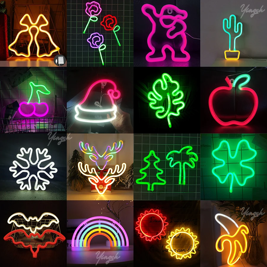Led Neon Light Wall Decoration | Neon Led Sign Christmas Tree - Led ...