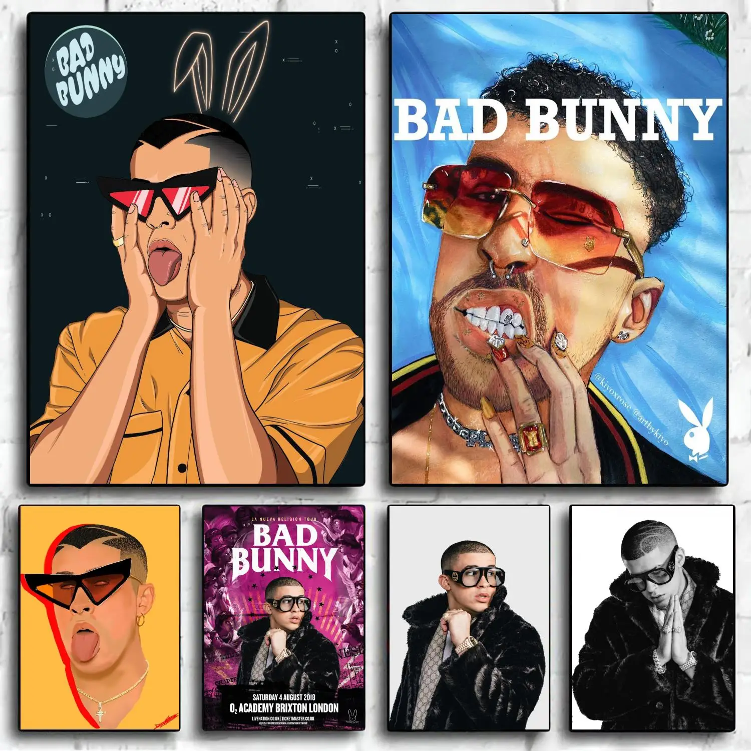 Bad-Bunny-Decora-o-Art-Poster-Wall-Art-personalizado-Presente-Fam-lia ...