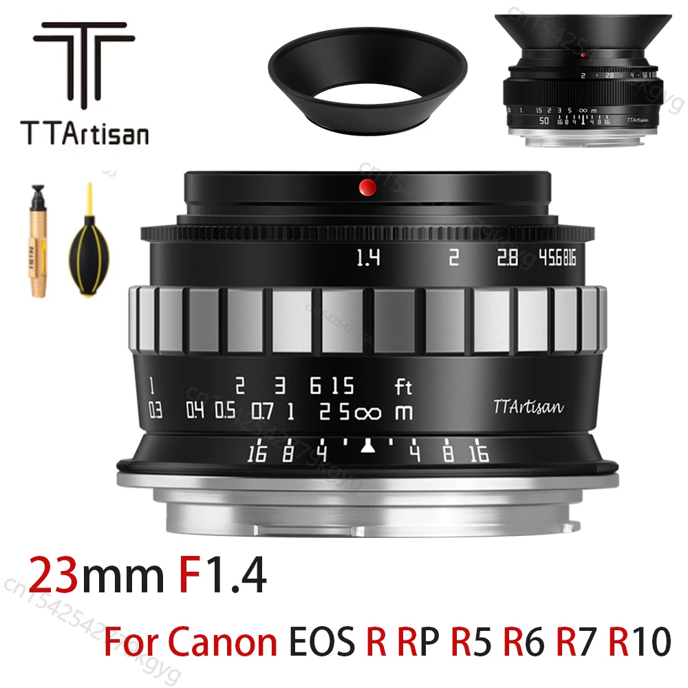 TTartisan-23mm-F1-4-APS-C-Lens-manuel-Fucus-43mm-Lens-Hood-Canon-EOS-R ...