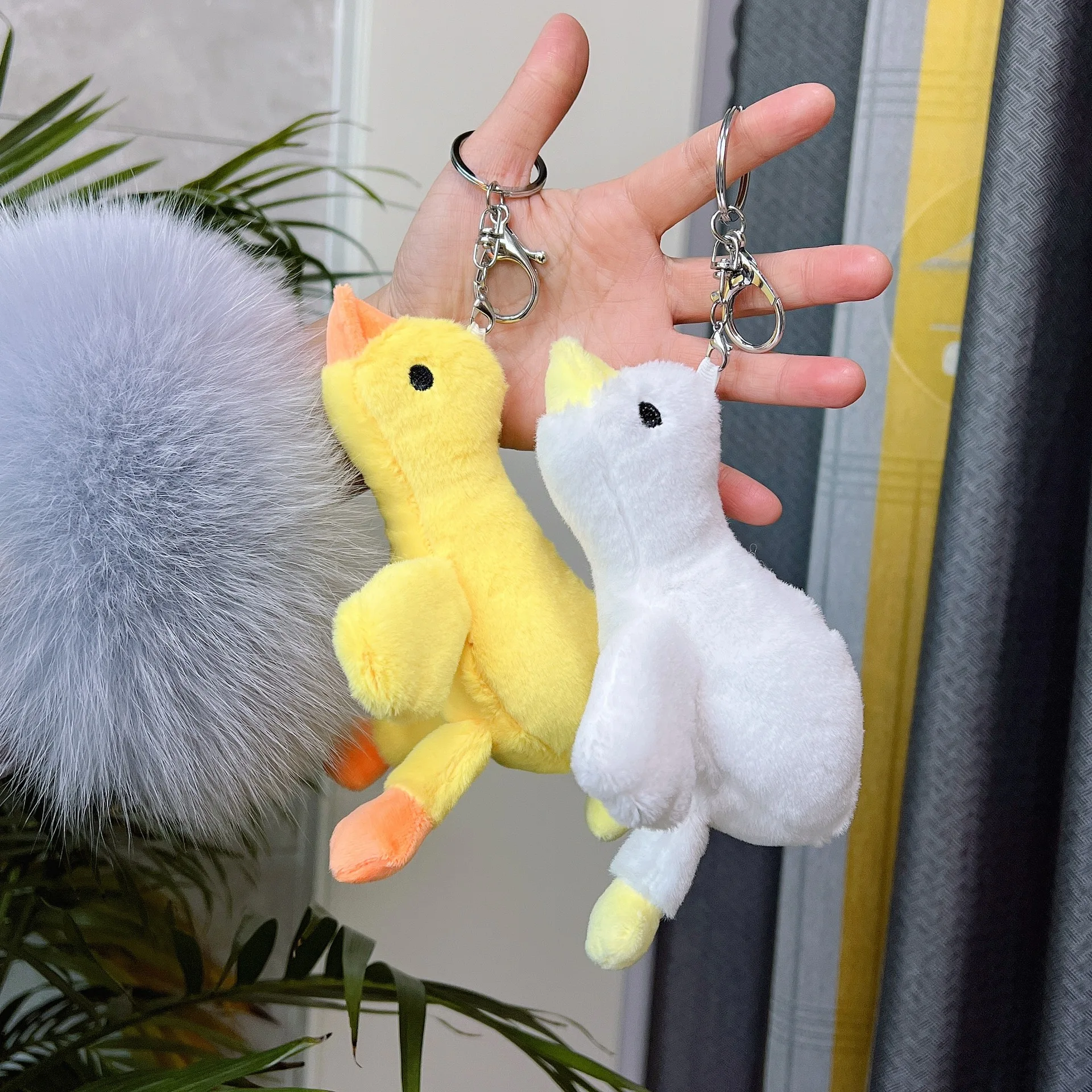 30pcs-lot-Wholesale-White-Goose-Doll-Plush-Toy-Keychain-Stuffed-Animal ...