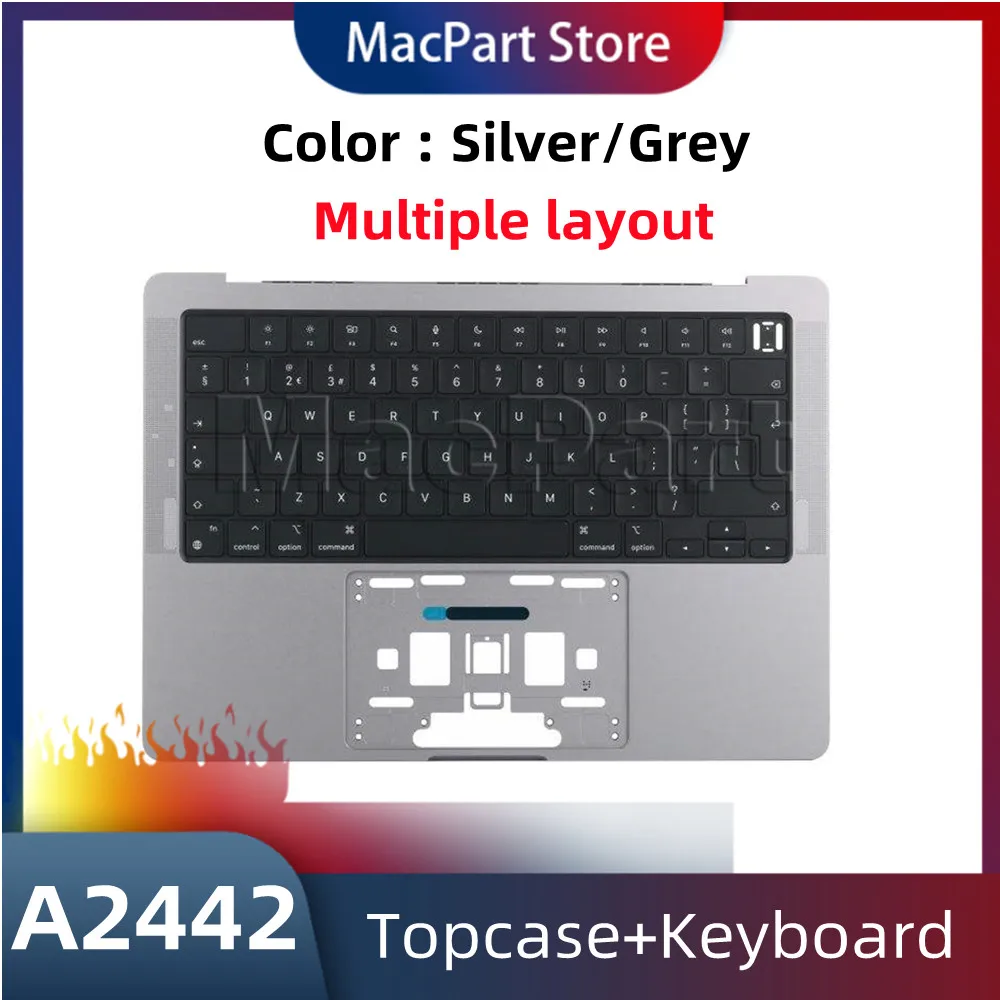 New Replacement Suitable for 14" Retina A2442 Topcase with Keyboard ...