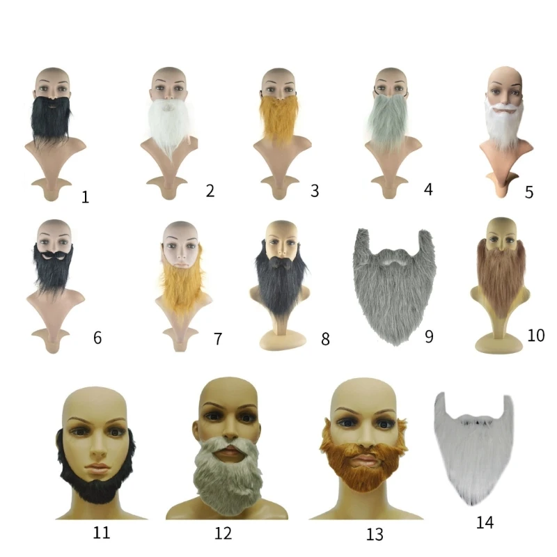 Barbas-falsas-Bigotes-Barba-de-Halloween-Barba-falsa-divertida-Traje ...