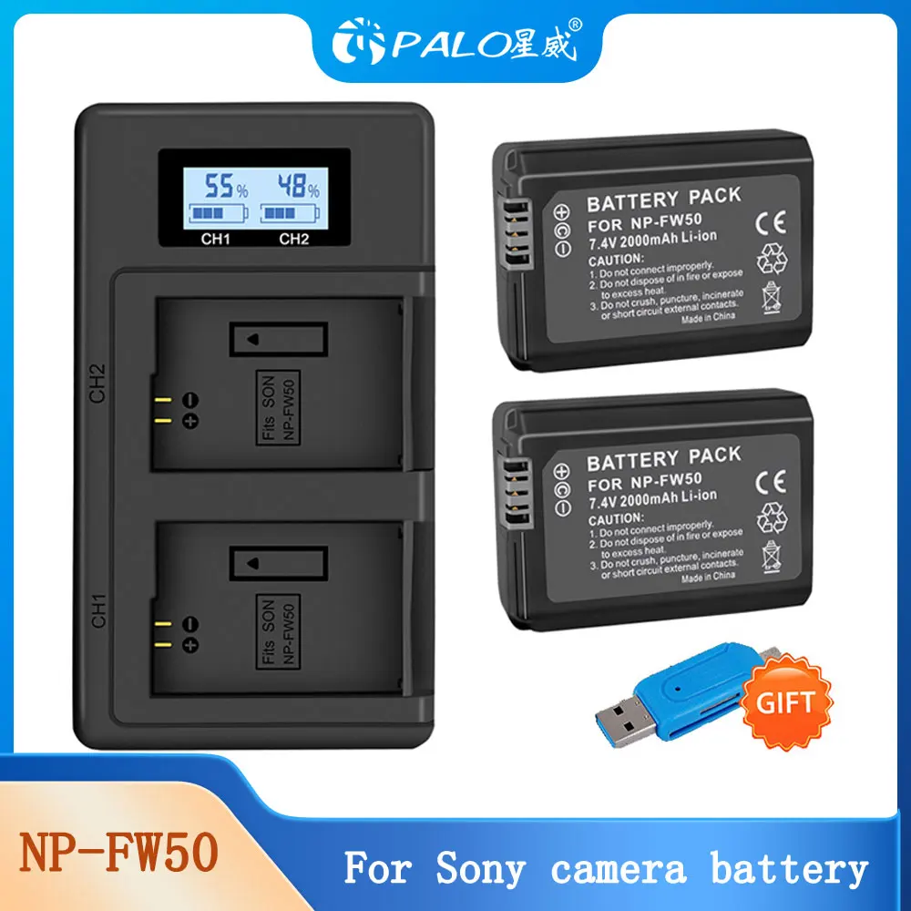 NP FW50 NP FW50 카메라 배터리 및 듀얼 충전기, 소니 FW50 NEX 7 NEX 5N NEX F3 A37 NEX ...