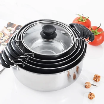 Double Bottom Stockpot Non-Stick Induction Cookware 5pcs/set Stainless ...