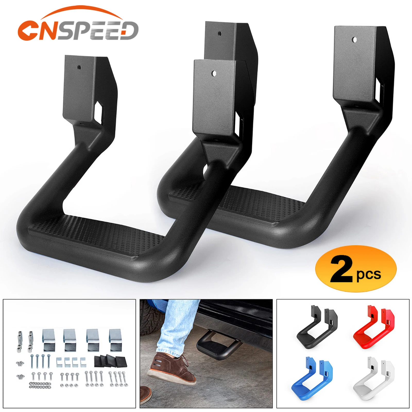 CNSPEED-2PCS-Truck-Side-Steps-Bar-Non-Slip-Aluminum-Pickup-Stirrup ...