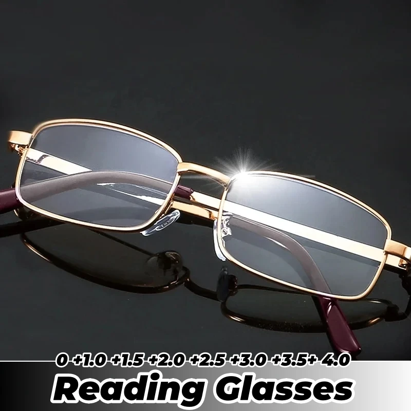Metal Frame Reading Glasses Men Women Gold Silver Presbyopia Magnifying ...