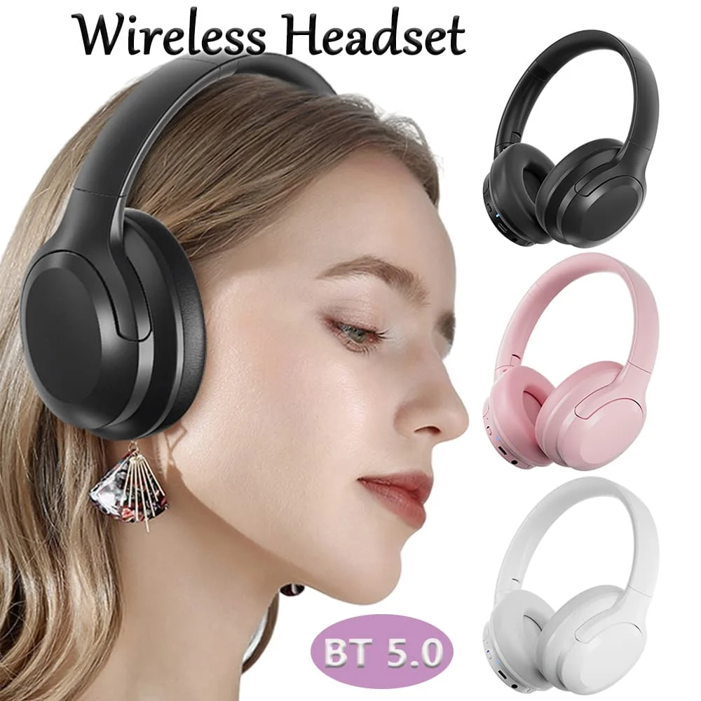 Over Ear Earphone Noise Reduction Stereo Headset Wireless Bluetooth ...