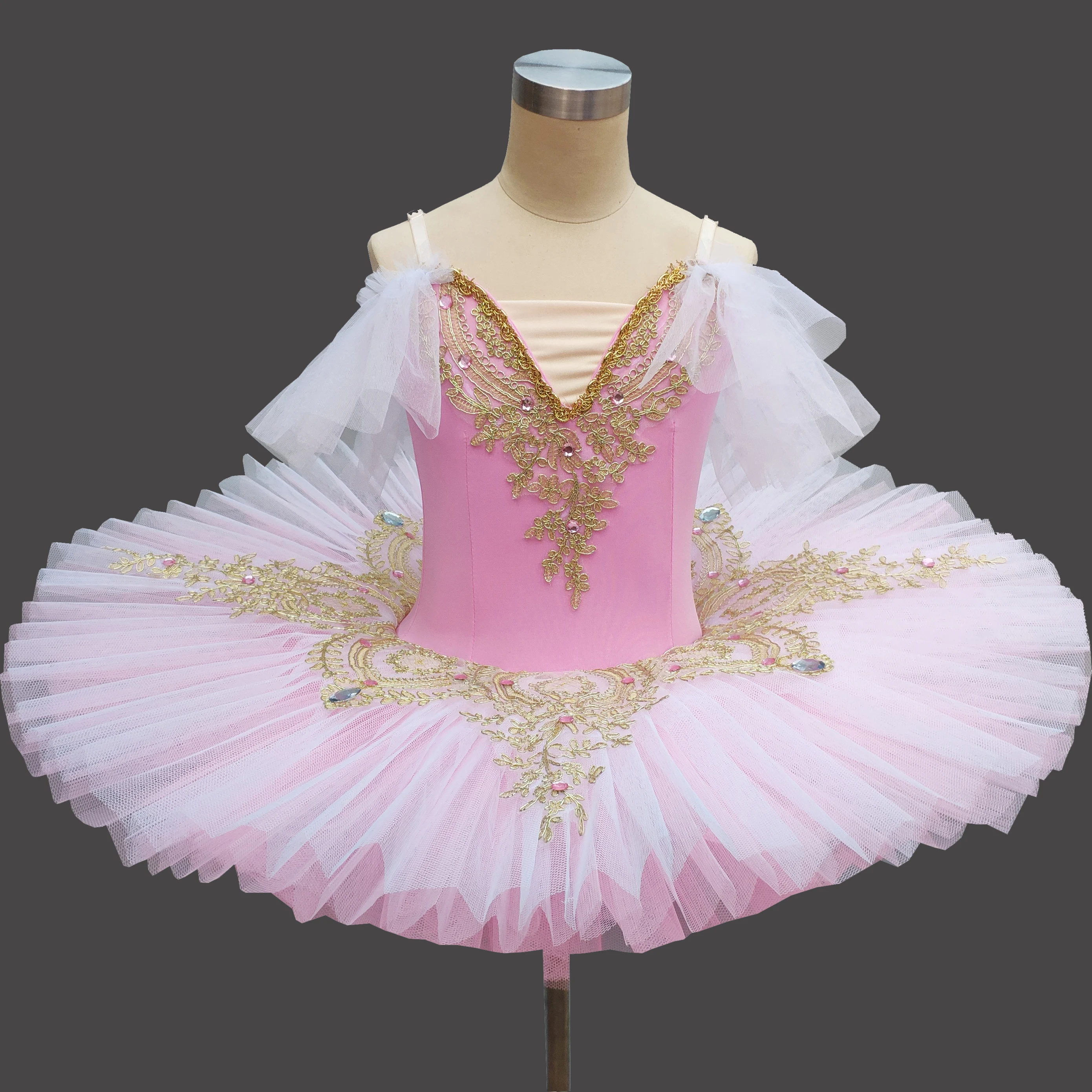 Girls Ballet Tutu Tulle Dress Professional Swan Lake Ballerina Pancake ...