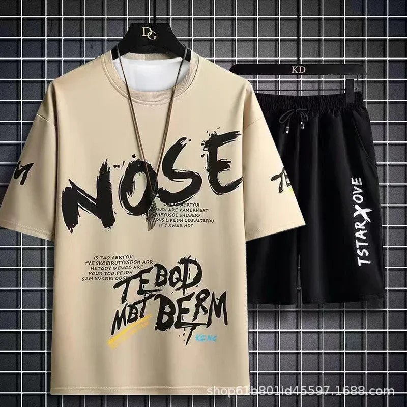 Men-Sets-2-Piece-Set-Tracksuits-T-shirts-Men-Sport-Set-Casual-Summer ...