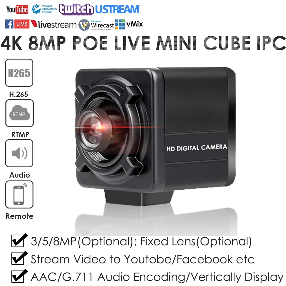 4K-8MP-POE-RTMP-Mini-IP-Camera-CCTV-Live-Streaming-Push-Video-To ...
