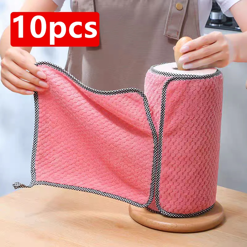 Kitchen-Dish-Towel-Microfiber-Cloth-Thickened-Non-Stick-Oil-Dishes ...