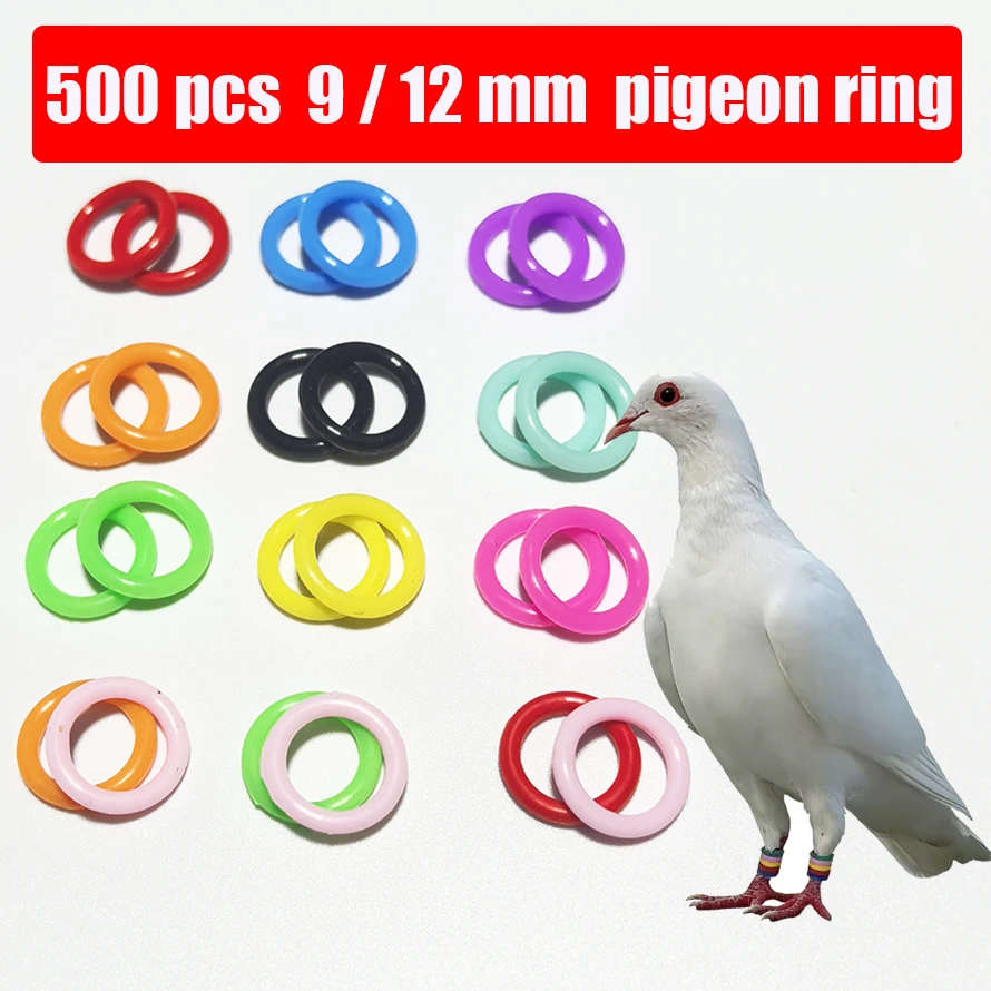 500Pcs Mixed Colors,Fancy Pigeon,Bird Foot Rings 9mm/12mm Dove Chicken ...
