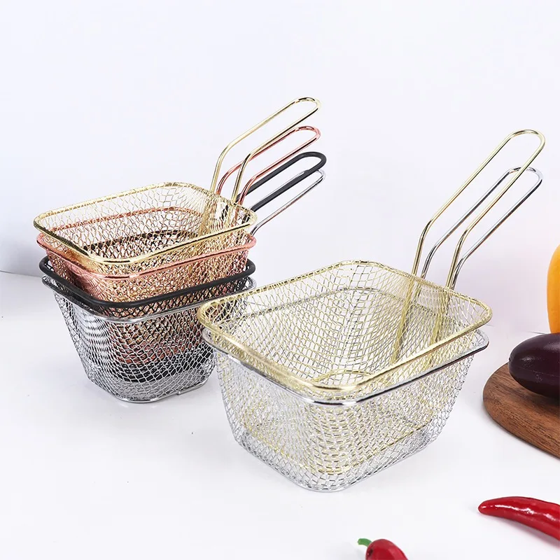 Stainless Steel Fry Baskets French Fry Kitchen Oil Filter Rack for ...
