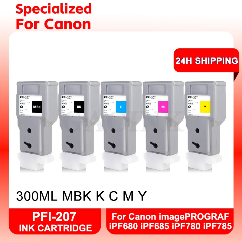 Cartucho-de-tinta-para-impresora-PFI207-PFI-207-PFI-207-300ML-Canon-imagePROGRAF-iPF680-iPF685 ...