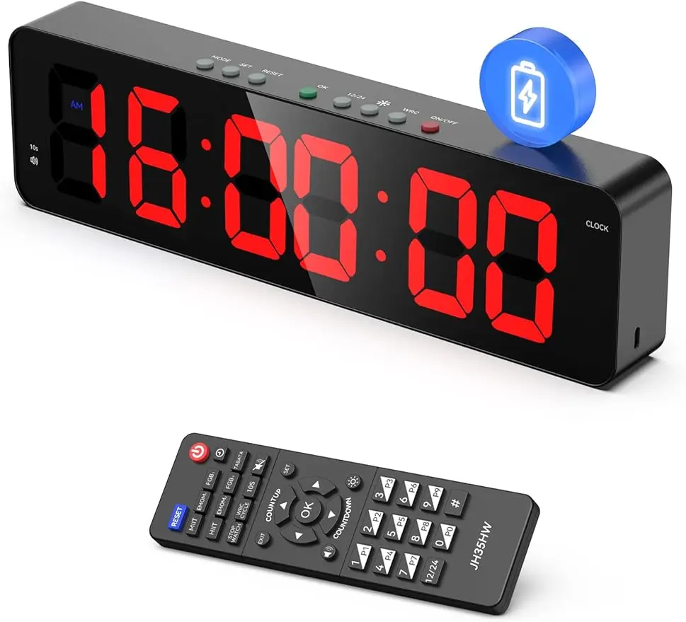 Gym-Timer-with-Remote-11-x-3-5-Ultra-Clear-Interval-Timer-with-LED ...