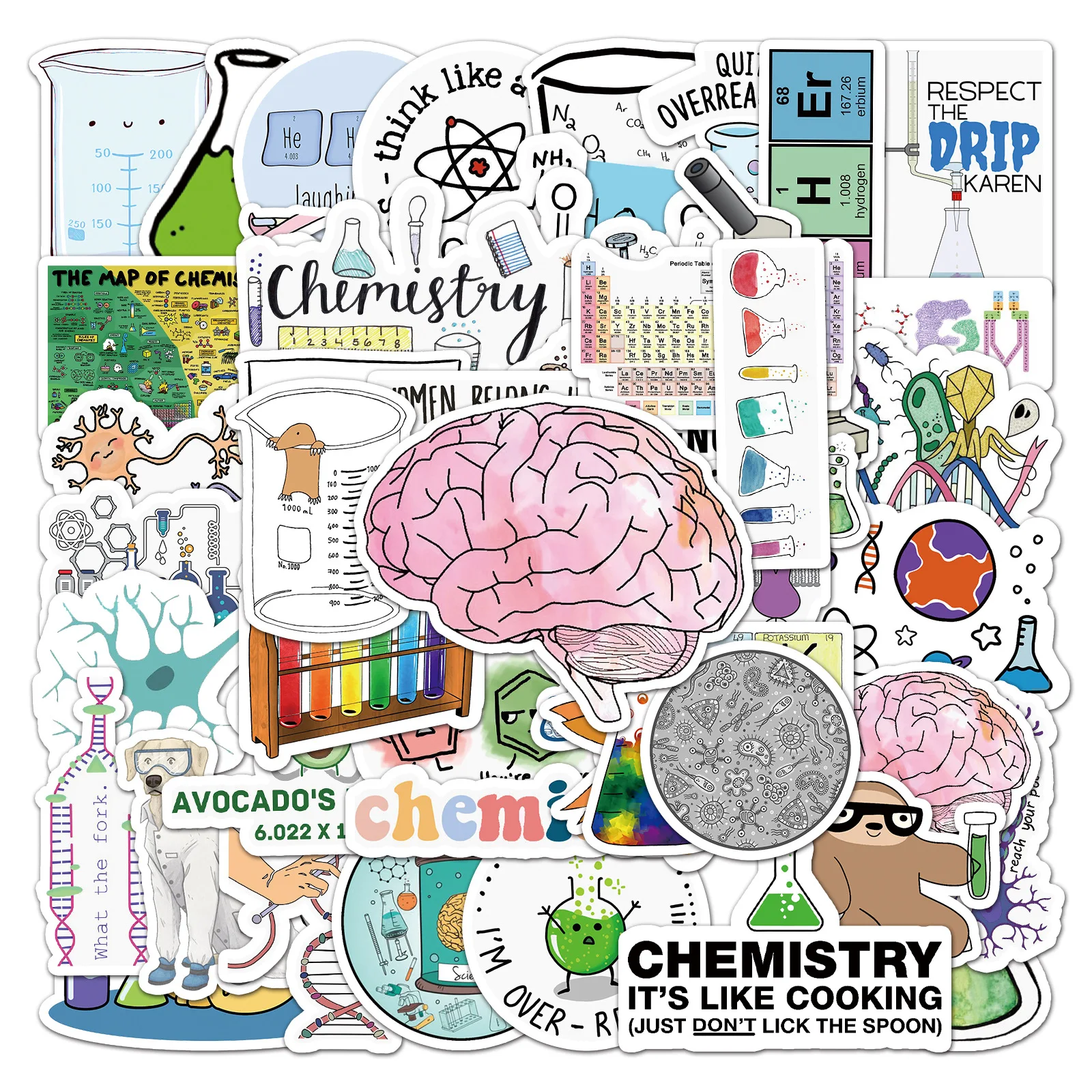 10-30-50PCS-Trendy-Cartoon-Chemical-Equation-Graffiti-Helmet-Cup-DIY ...