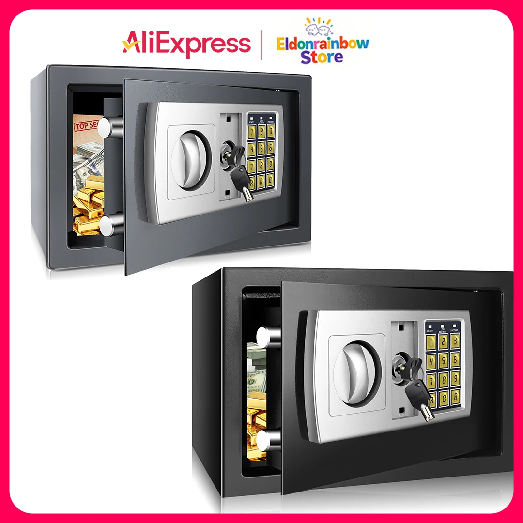 Digital Safe Box Home Safes Cash Anti-theft Safe Box 2 Keys Electronic ...