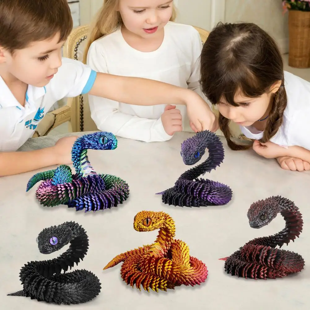 Cobra-artificial-impressa-em-3D-brinquedo-fidget-flex-vel-ornamento-de ...