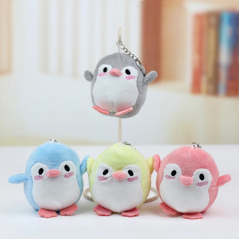 8cm Cartoon Cute Plush Penguin Keychain Women Animal Keyring Pom Cotton ...