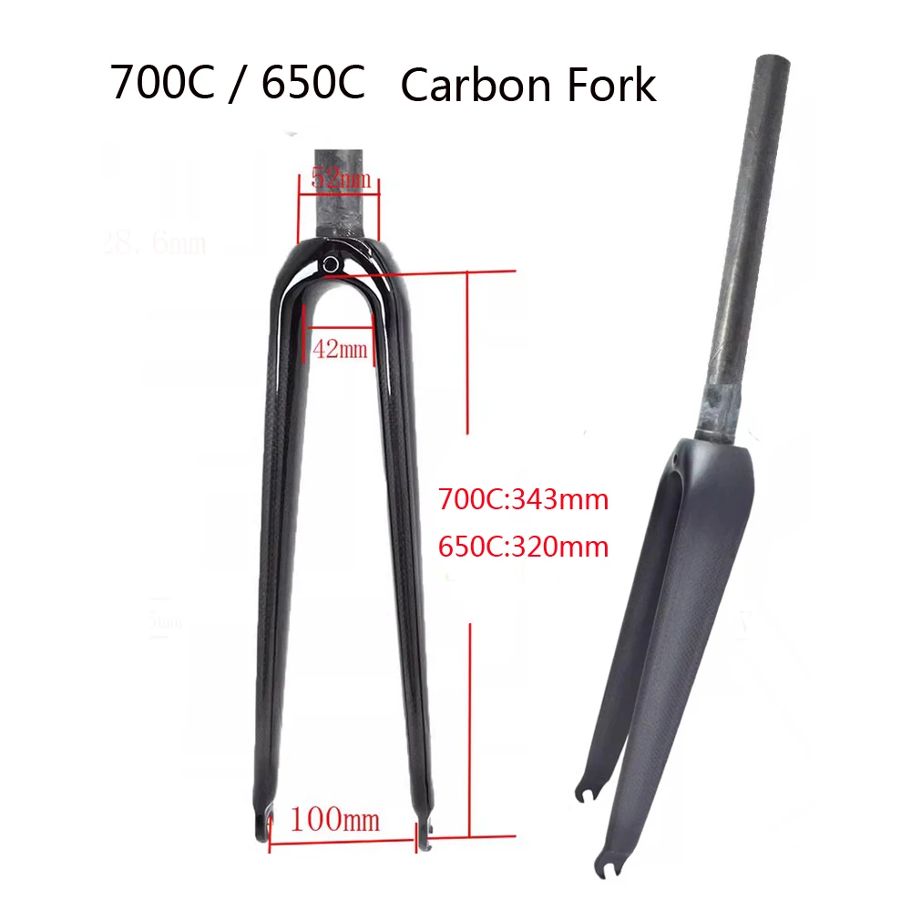 Full-Carbon-Fiber-Road-Bicycle-Straight-Tube-Front-Fork-700Cx28C-C ...