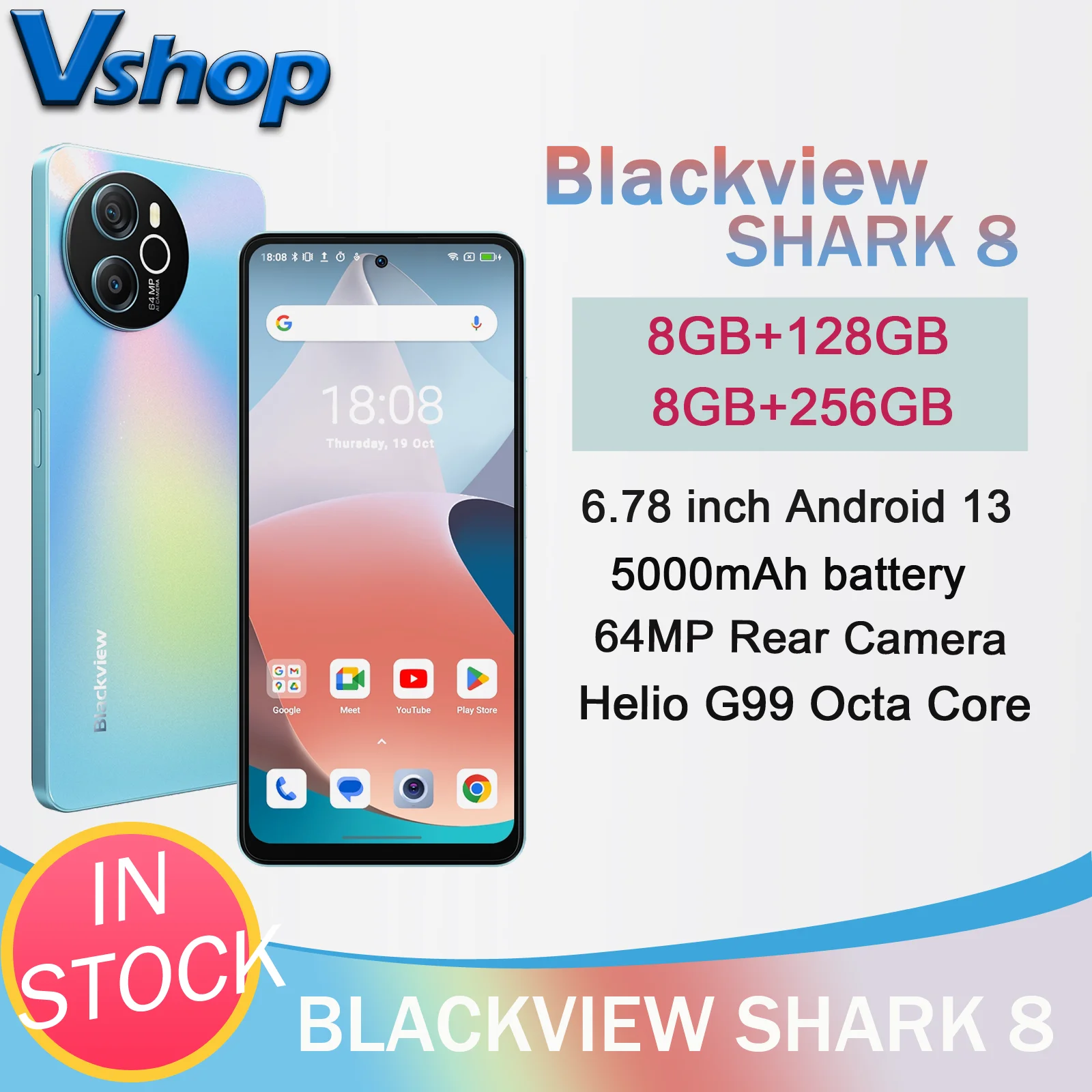 Blackview-Smartphone-SHARK-8-8GB-128GB-8GB-256GB-pantalla-de-6-78 ...