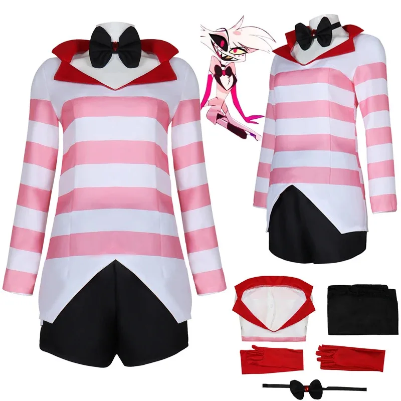 Jyy3 Hazbin Hotel Cosplay Angel Dust Costume Dress Sweatshirt With ...