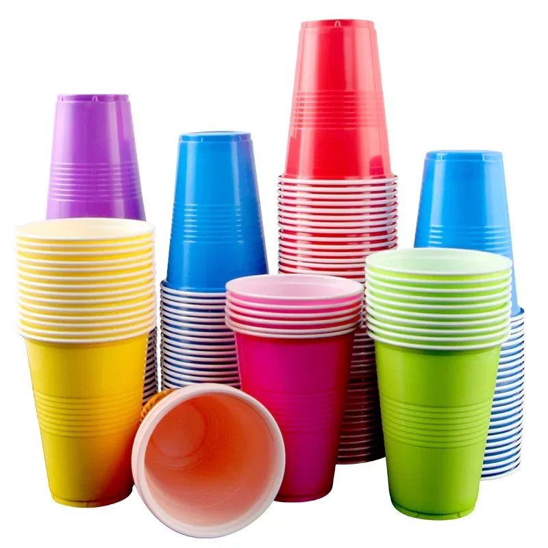 50Pcs Plastic Party Cups 16-Ounce Plastic Water Cups Recyclable Red ...