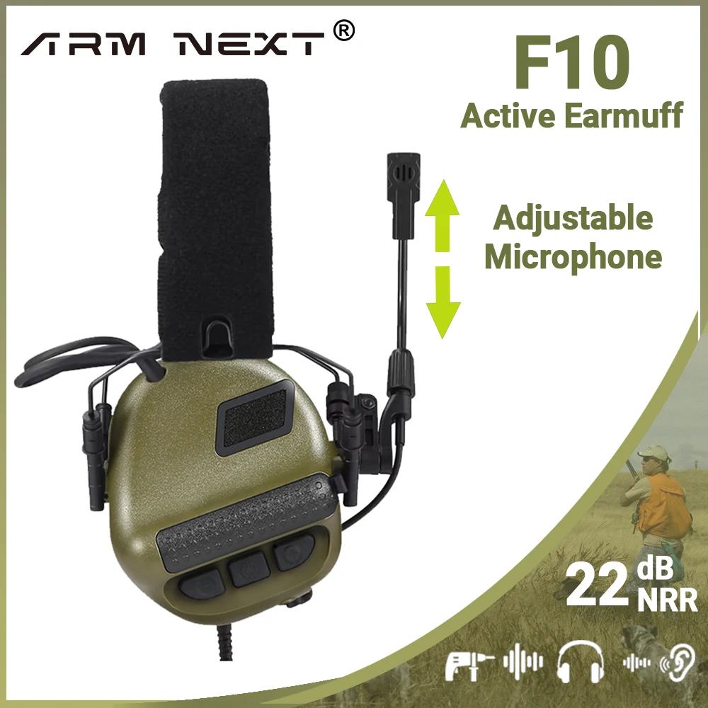 ARM-NEXT-F10-Airsoft-Tactical-Headset-Foldable-Earmuff-Microphone ...