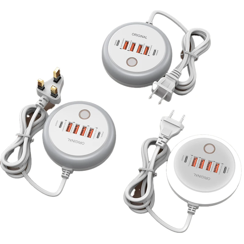 Creative-Round-PD50W-Plug-in-Charger-4USB-Port-2TYPE-C-Multi-port ...