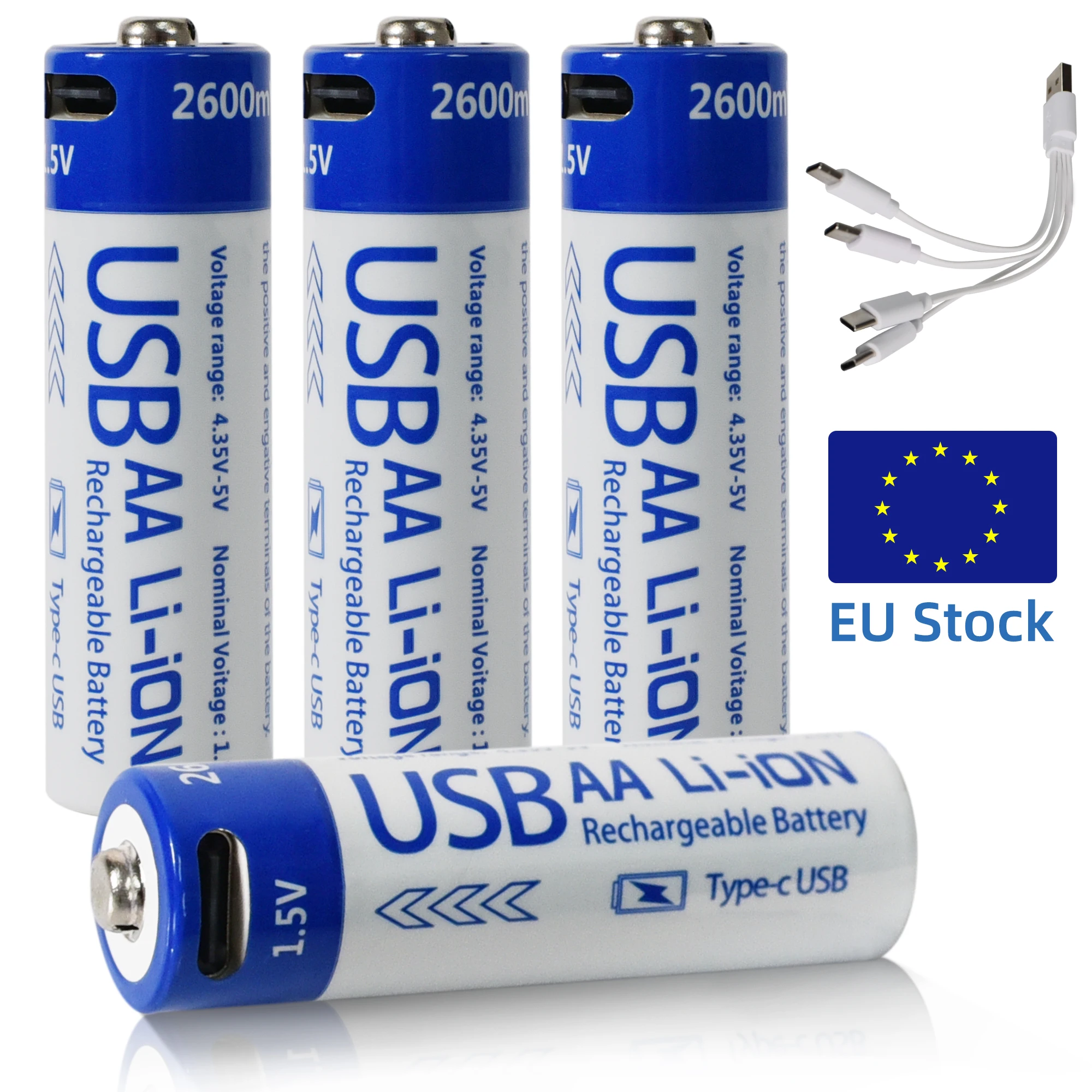 USB 1.5V Battery Rechargeable Usb Battery Type-c Direct Charging ...