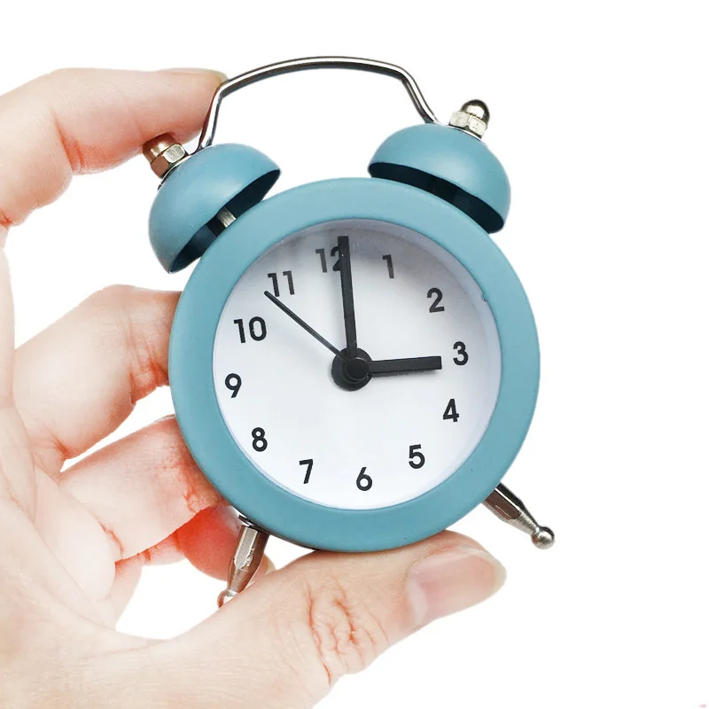 Stainless Metal Alarm Clock Twin Bell Silent Alloy Digital Desk Clock ...