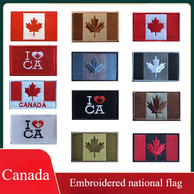 Canada Flag Embroidered Velcro Flag Morale Badge Backpack Patches for ...