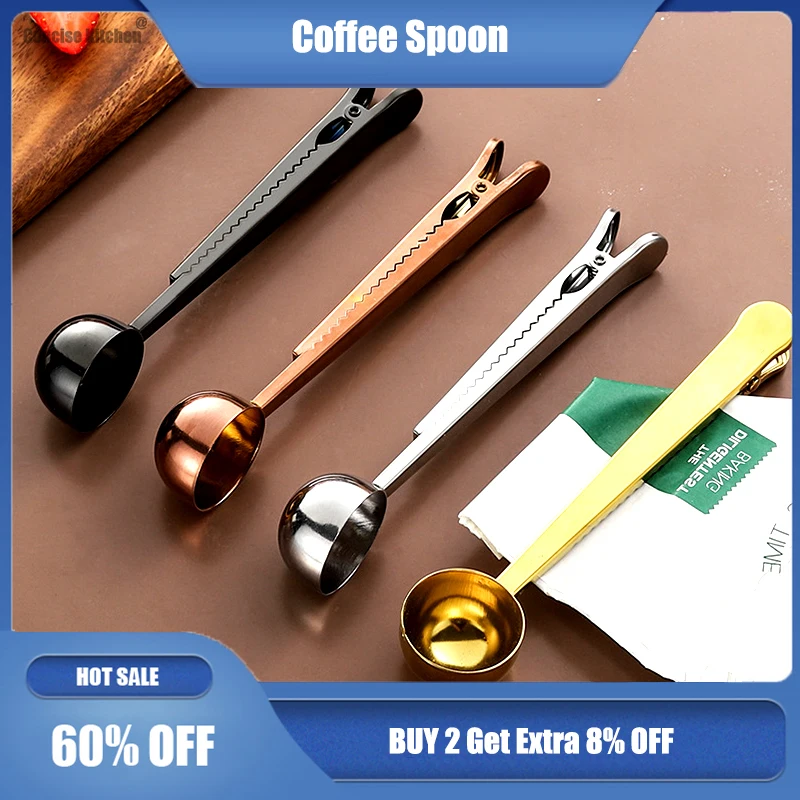 Coffee-Scoop-Stainless-Steel-Spoon-With-Clip-2-in-1-Measuring-Spoons ...