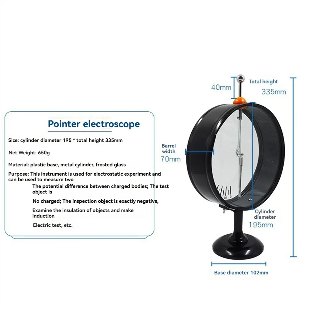 Pointer Electroscope Electrostatic Experiment Electrometer for ...