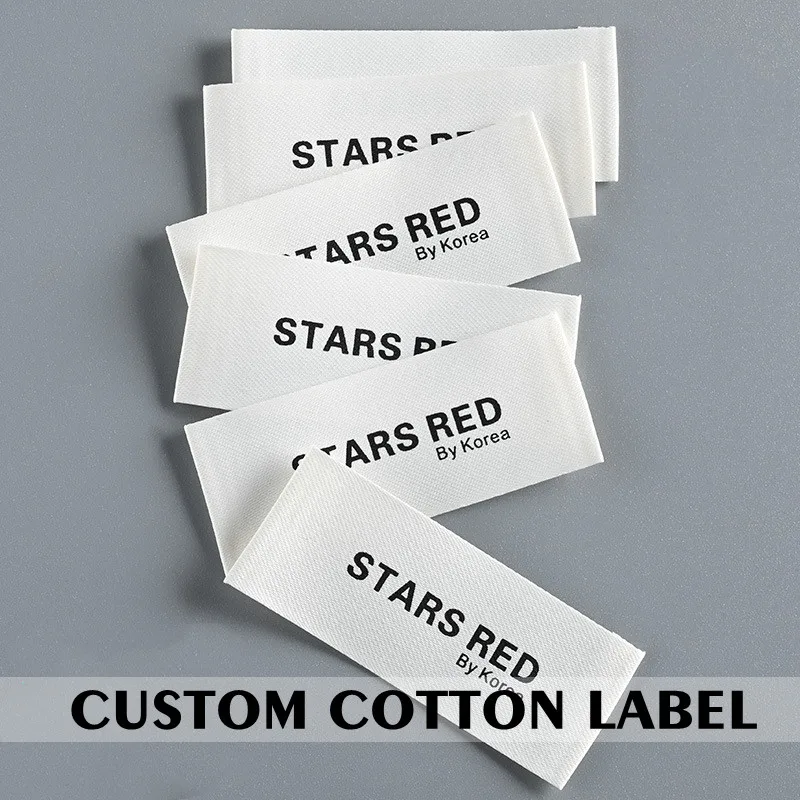 Custom Cotton Label with Logo Printing Tags for Garment, Handmade with ...