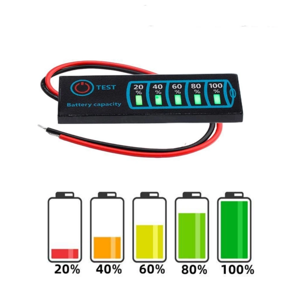 1s 8s 18650 Li Ion Lipo Lithium 5 30v Lead Acid Battery Level Indicator Tester Lcd