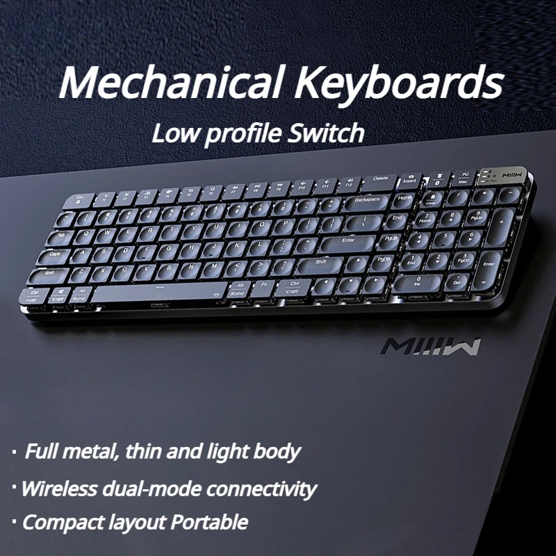 ECHOME-Low-Profile-Mechanical-Keyboard-Aluminum-Alloy-Body-Wireless ...