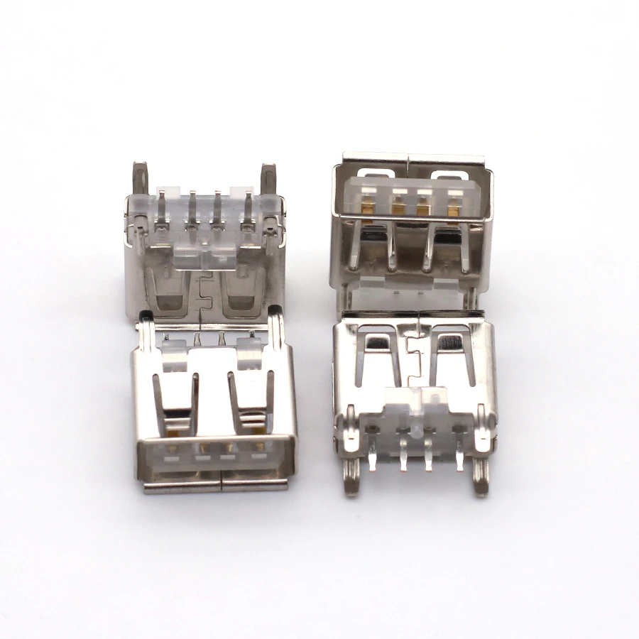 50pcs A Type Flat Angle (180 Degree) Female USB PCB Connector Socket ...