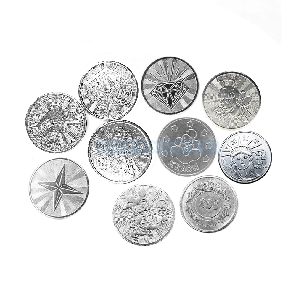 100PCS Coins Tokens Stainless Steel Collect Medals For Arcade Game ...