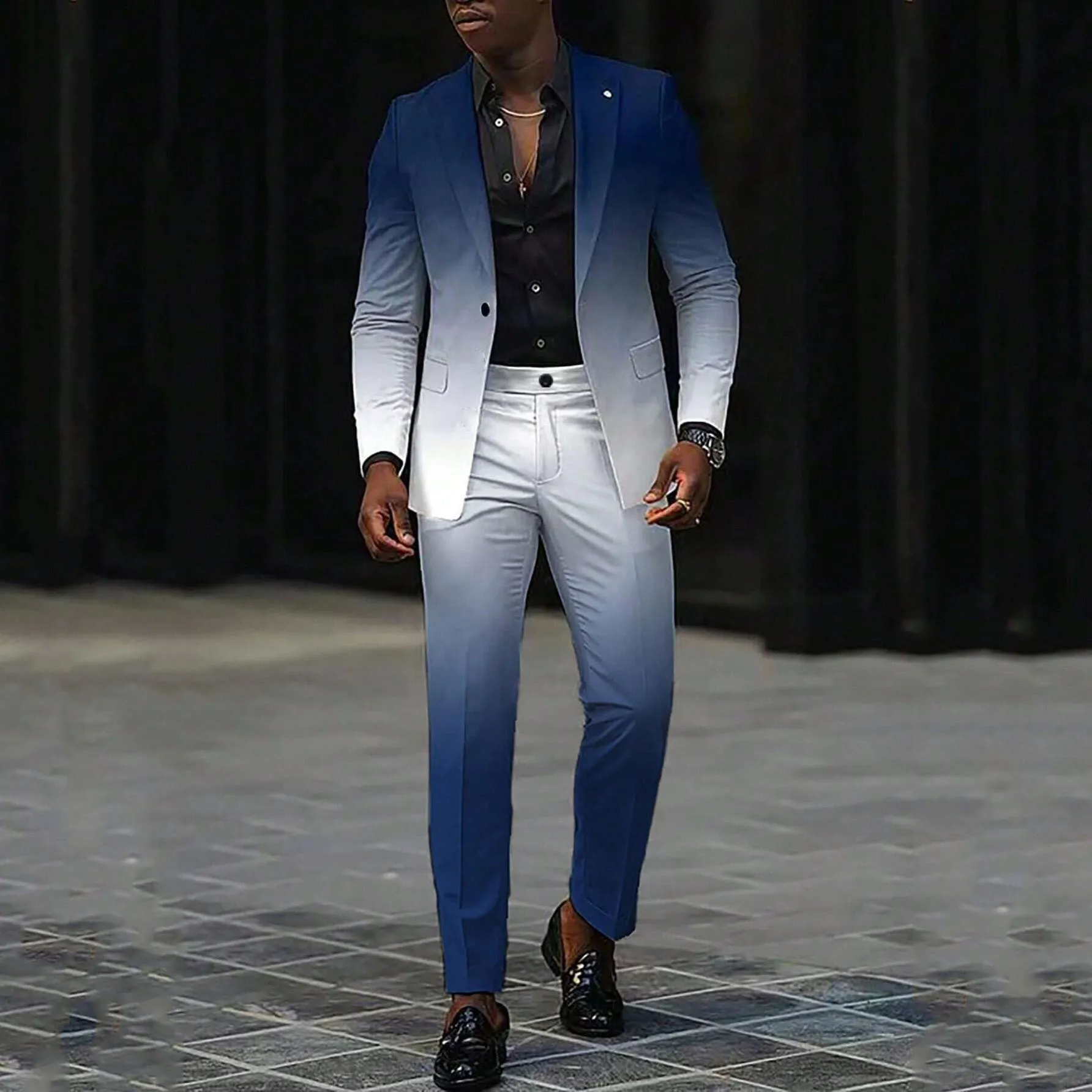 Gradient-Design-Suit-Dress-Men-s-Single-Breasted-Suit-Long-Pants-Set ...