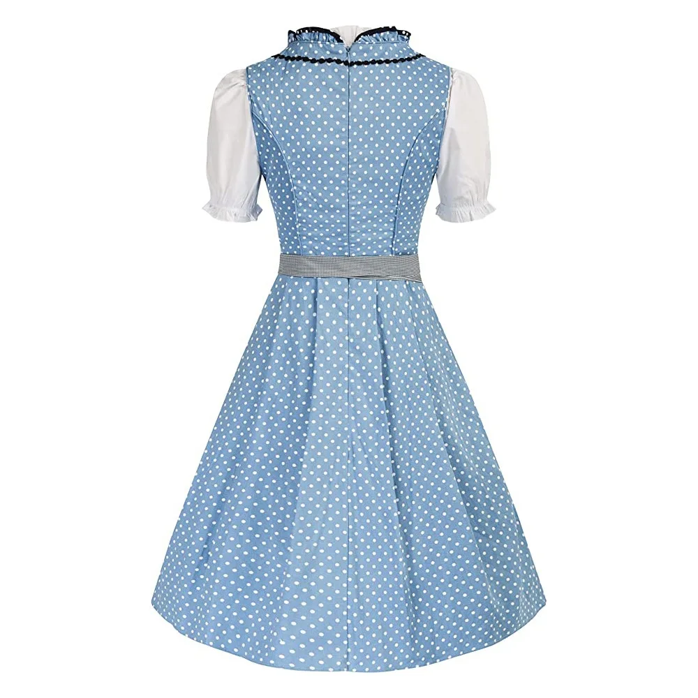 Cosplay Uniform Lovely Girl Lolita Sexy Puff Sleeves Midi Dress