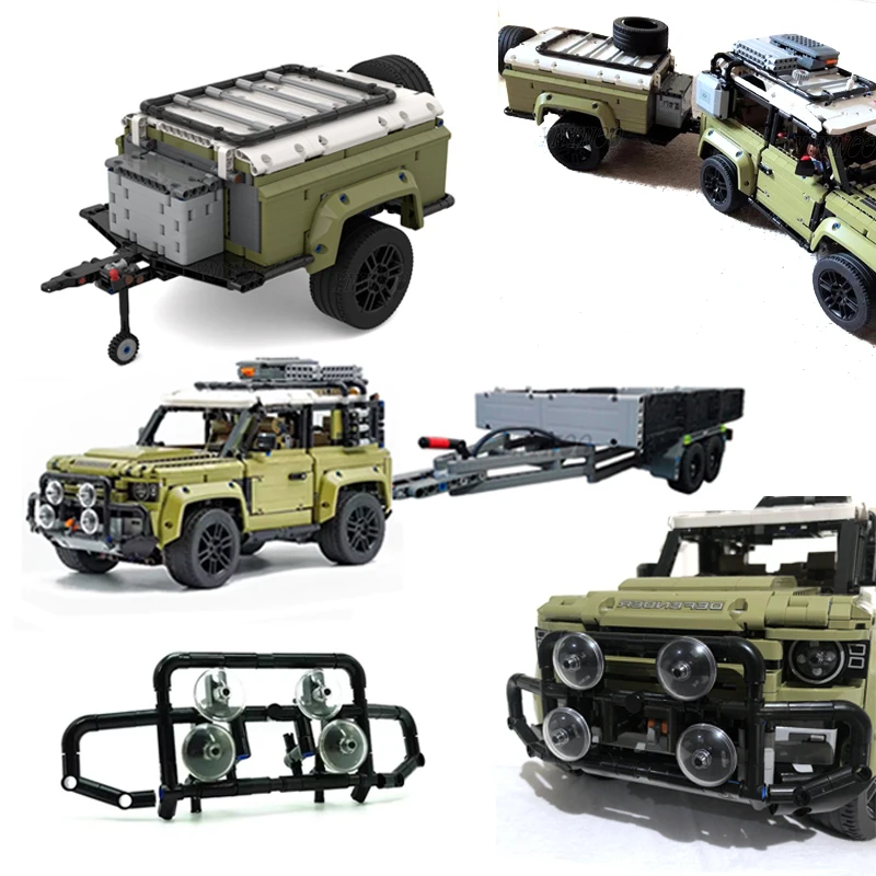 Technical Land SUV Rover Defender Car Bricks Model MOC Trailer Building Blocks Educational Toys ...