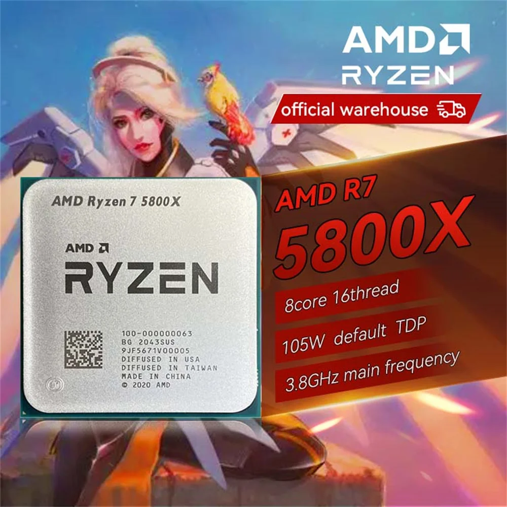 Processador CPU AMD Ryzen 7 5800X, Série R7 5000, 8 núcleos, 16 thread ...