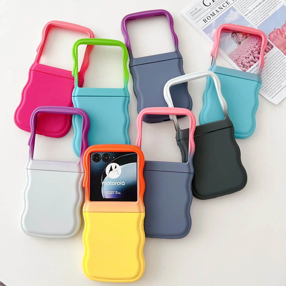 for-Motorola-Moto-Razr-40-Ultra-Case-Curly-Bumper-Gradual-Color-Soft ...