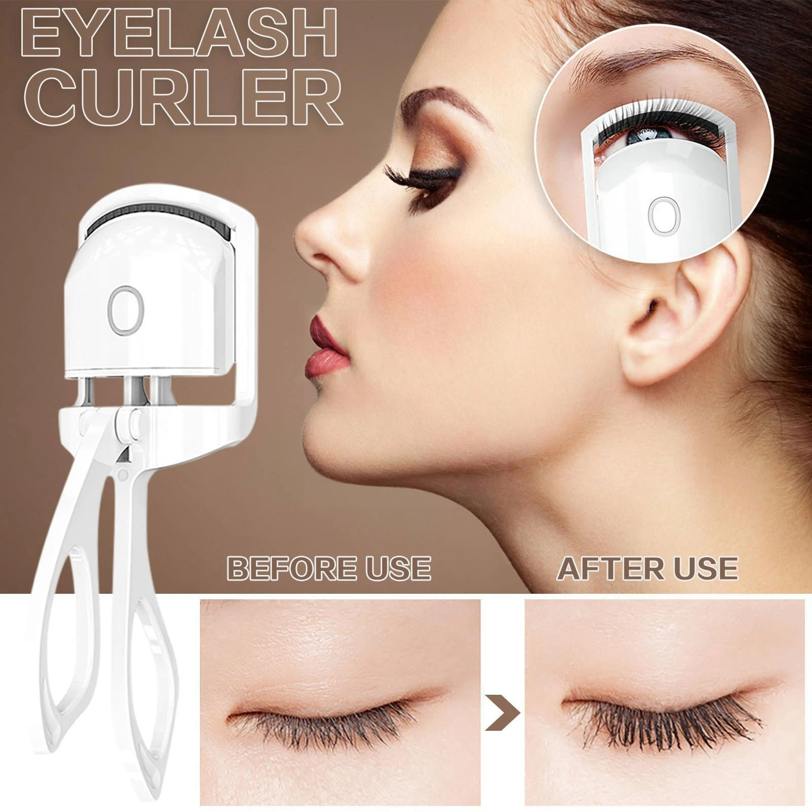 Heated Eyelash Curler Electric Temperature Control Mini Eyelash Curler