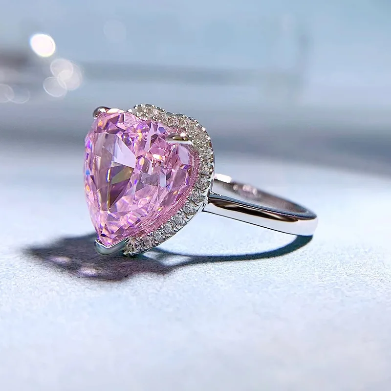Pink Diamond Heart Ring
